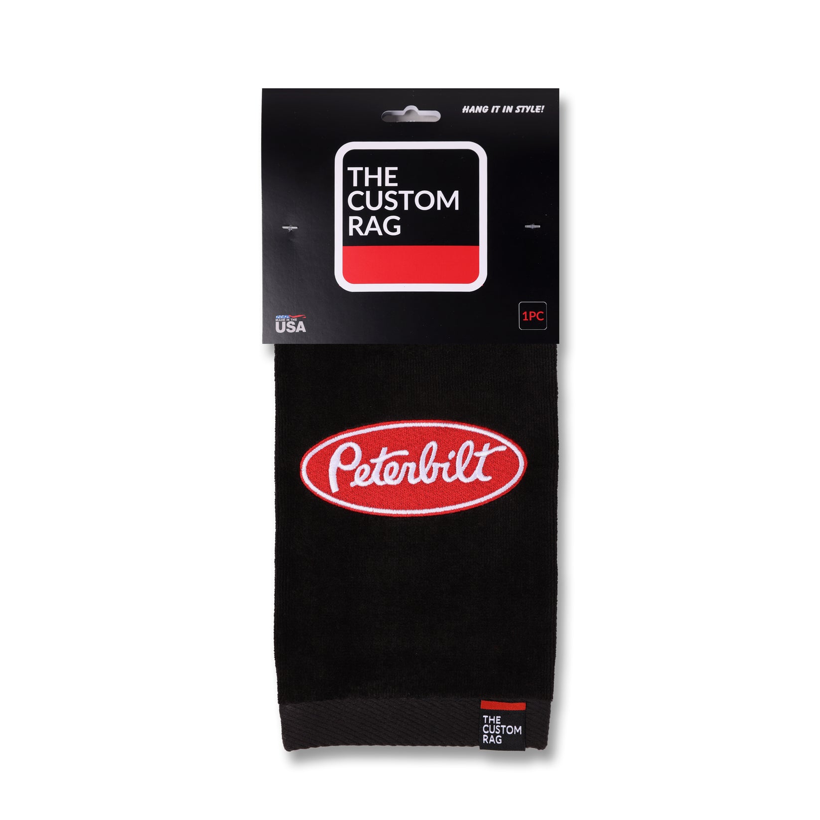 2 PC Peterbilt Custom Rag with Red Patch Logo – Shark Chrome Shop